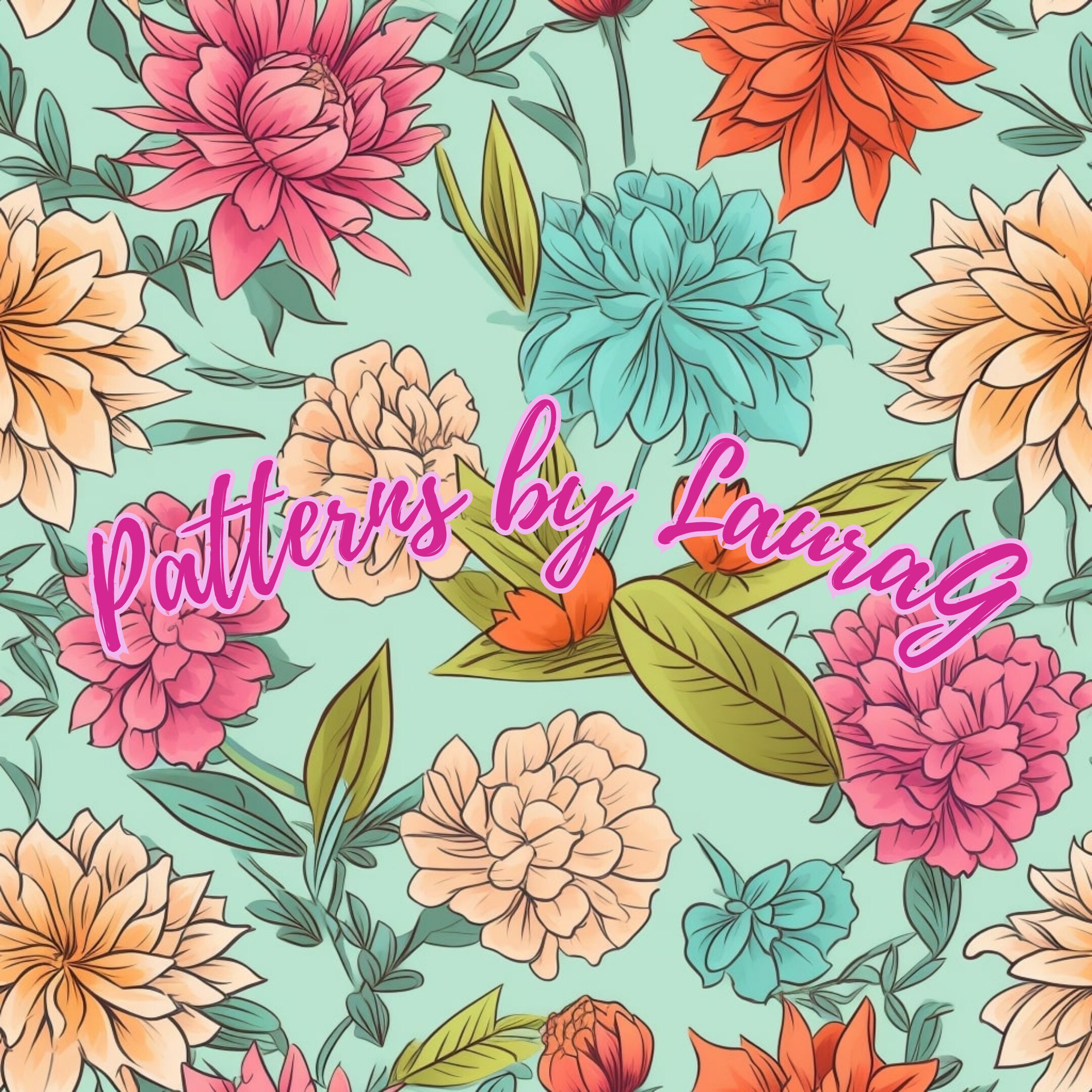 Drawn Floral Digital Paper Seamless Pattern Flower Drawing - Etsy