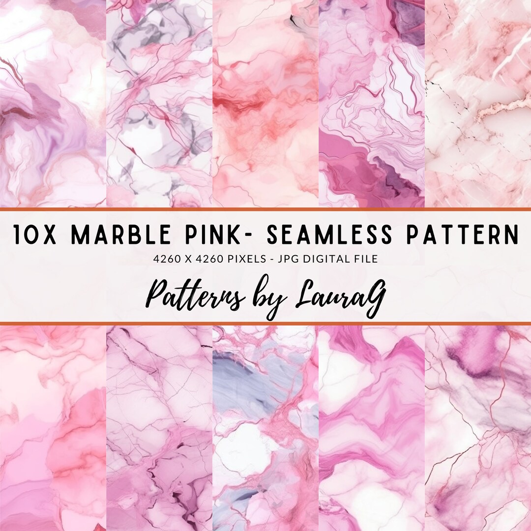 Seamless Pattern Marble Pink, Material Print Digital Paper, Rose ...