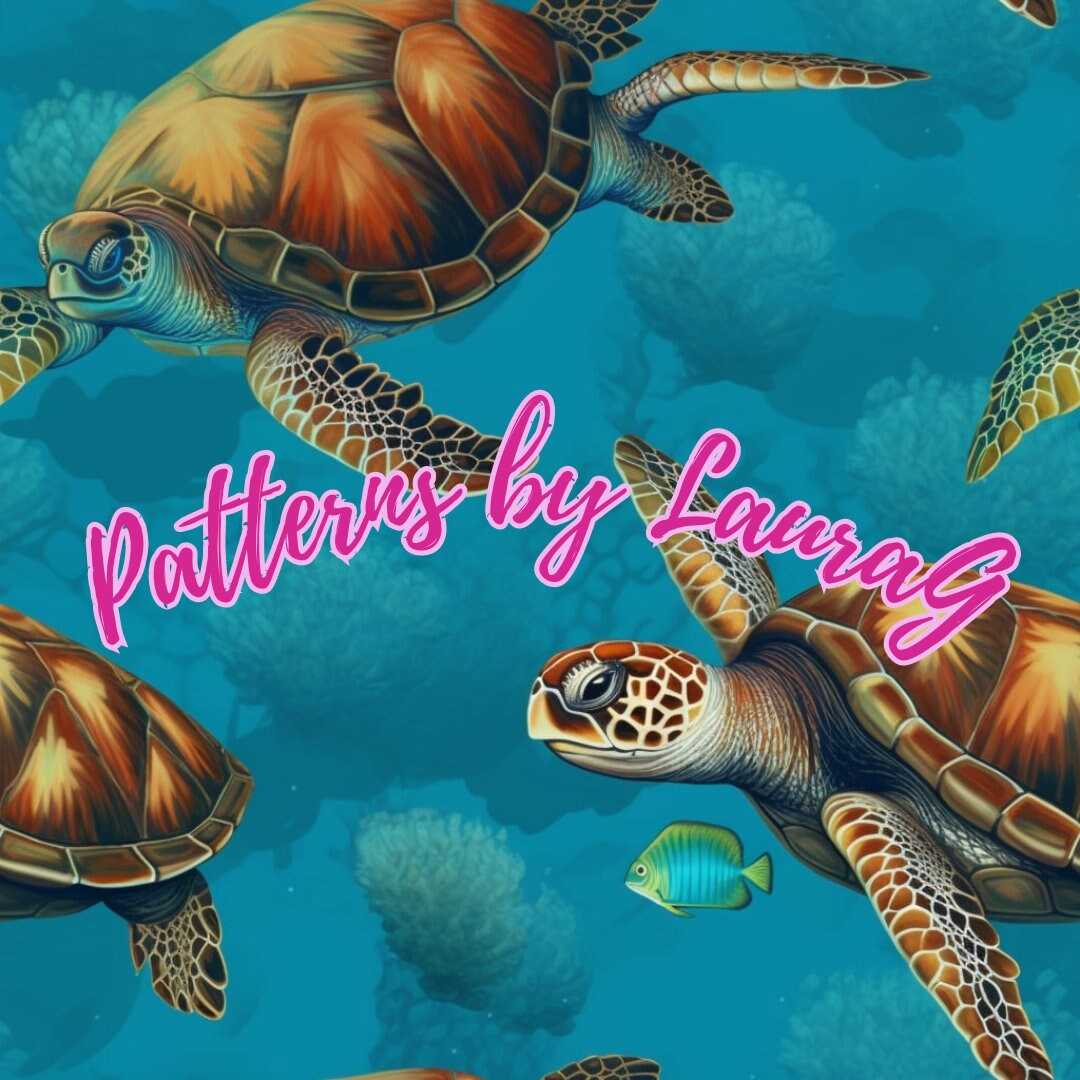 Sea Turtle Digital Paper, Seamless Pattern Tortoise Realistic, Animal ...