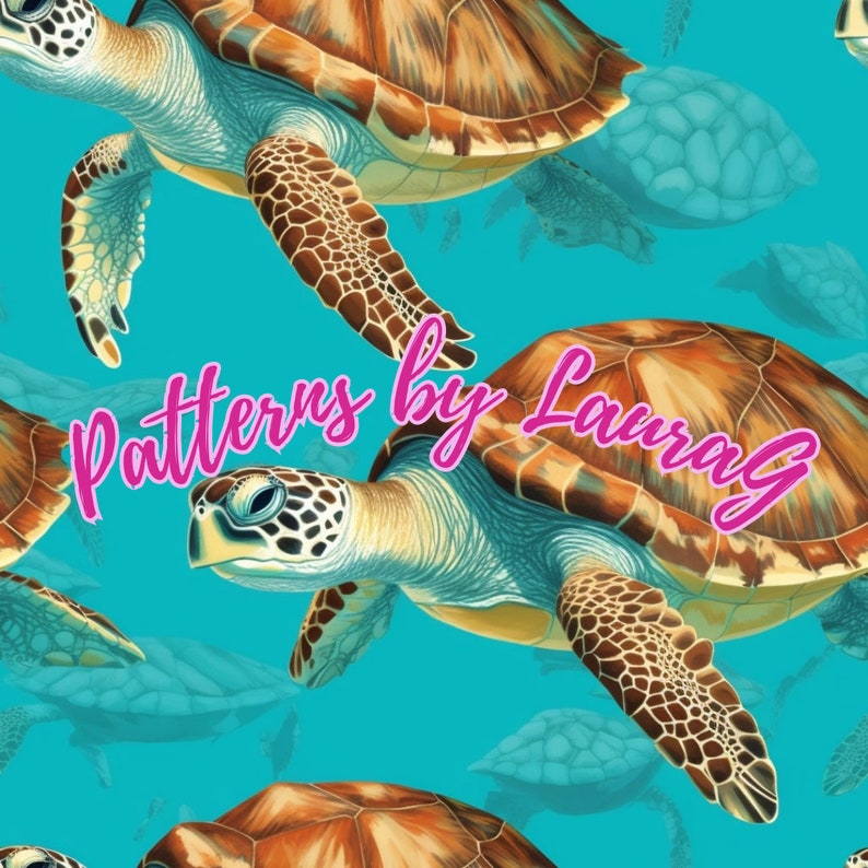 Sea Turtle Digital Paper, Realistic Seamless Pattern (digital Download ...