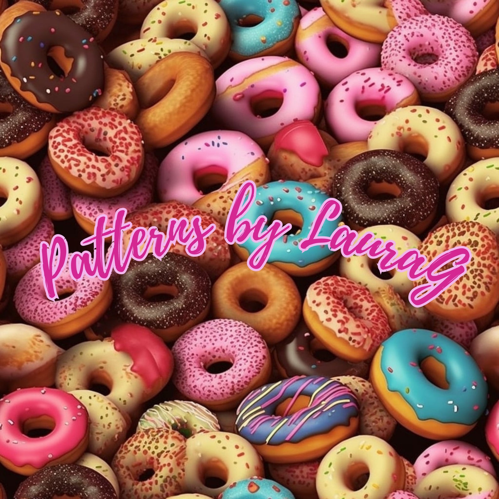 Realistic Donut Digital Paper, Seamless Pattern Donut Realistic, Donut ...