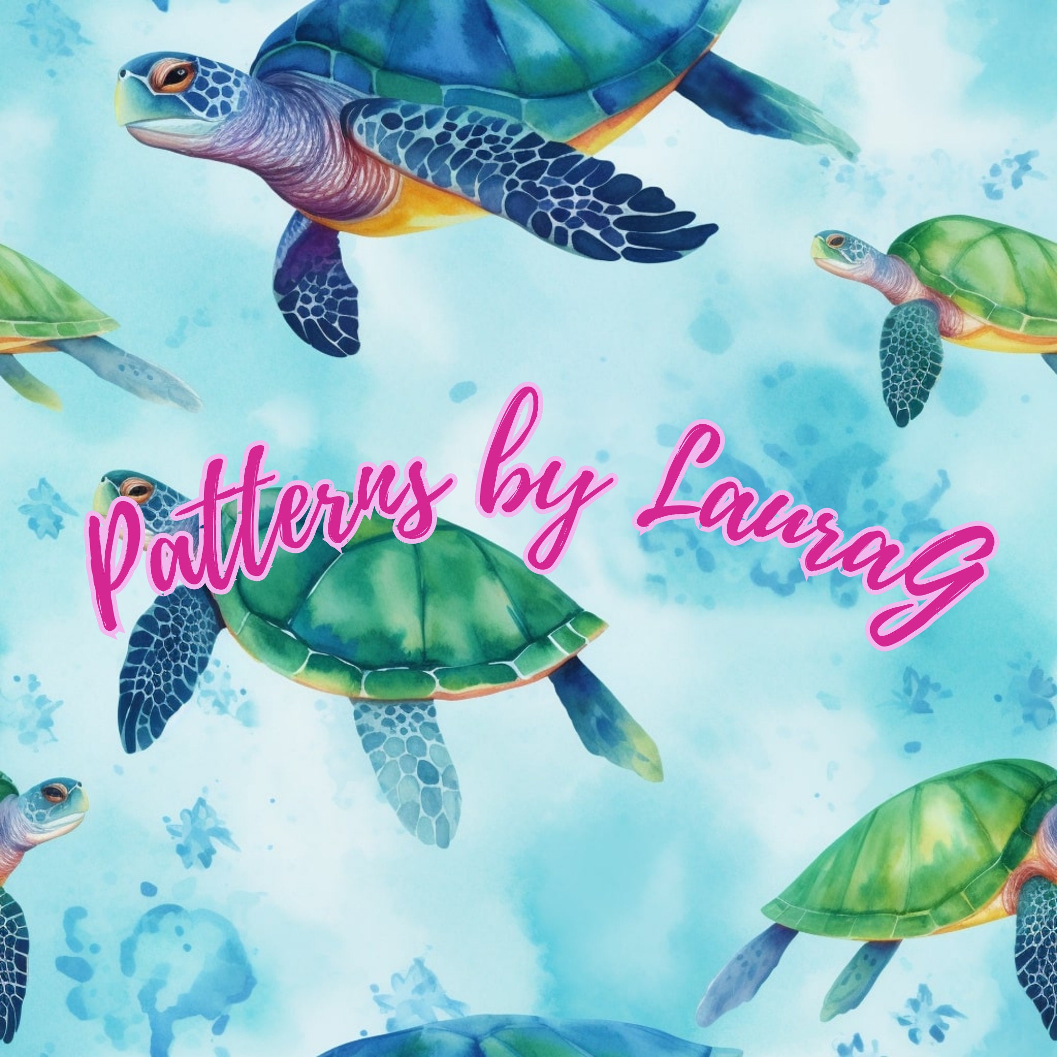 Watercolor Sea Turtle Digital Paper, Seamless Pattern Seaturtles ...