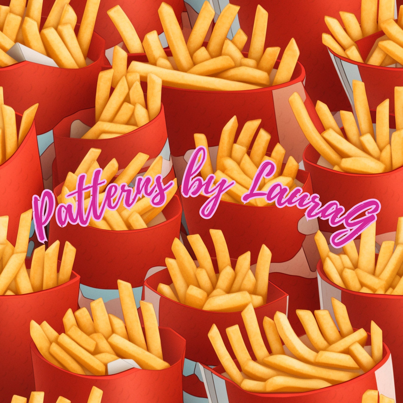 Seamless Pattern Fries Realistic, Realistic Fries Print Digital Paper ...