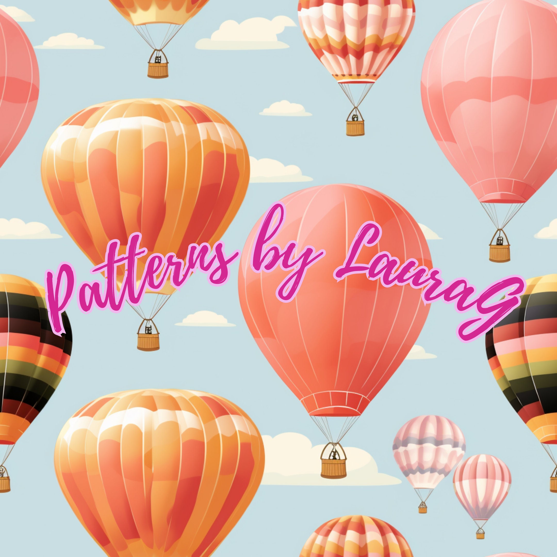 Realistic Hot Air Balloon Digital Paper Seamless Pattern - Etsy