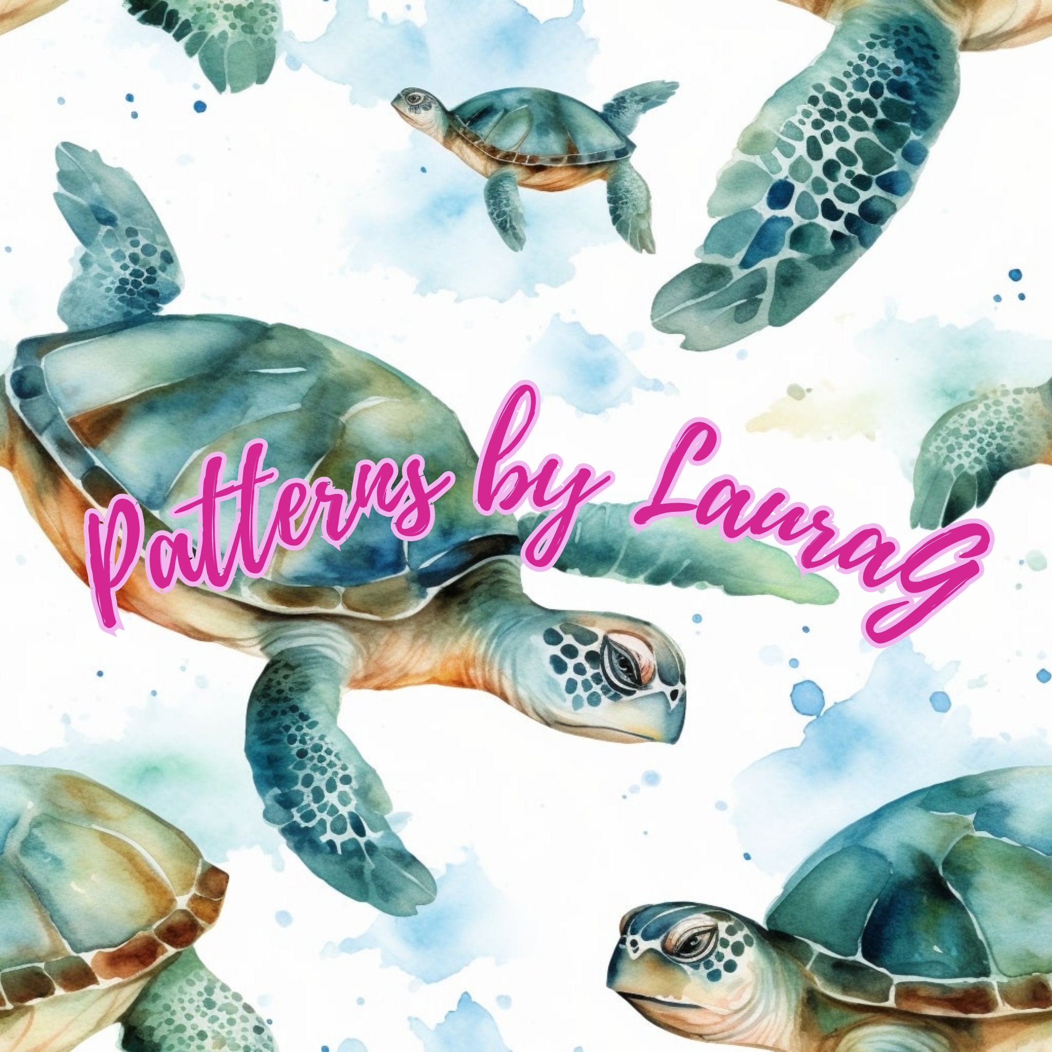 Watercolor Sea Turtle Digital Paper, Seamless Pattern Seaturtles ...