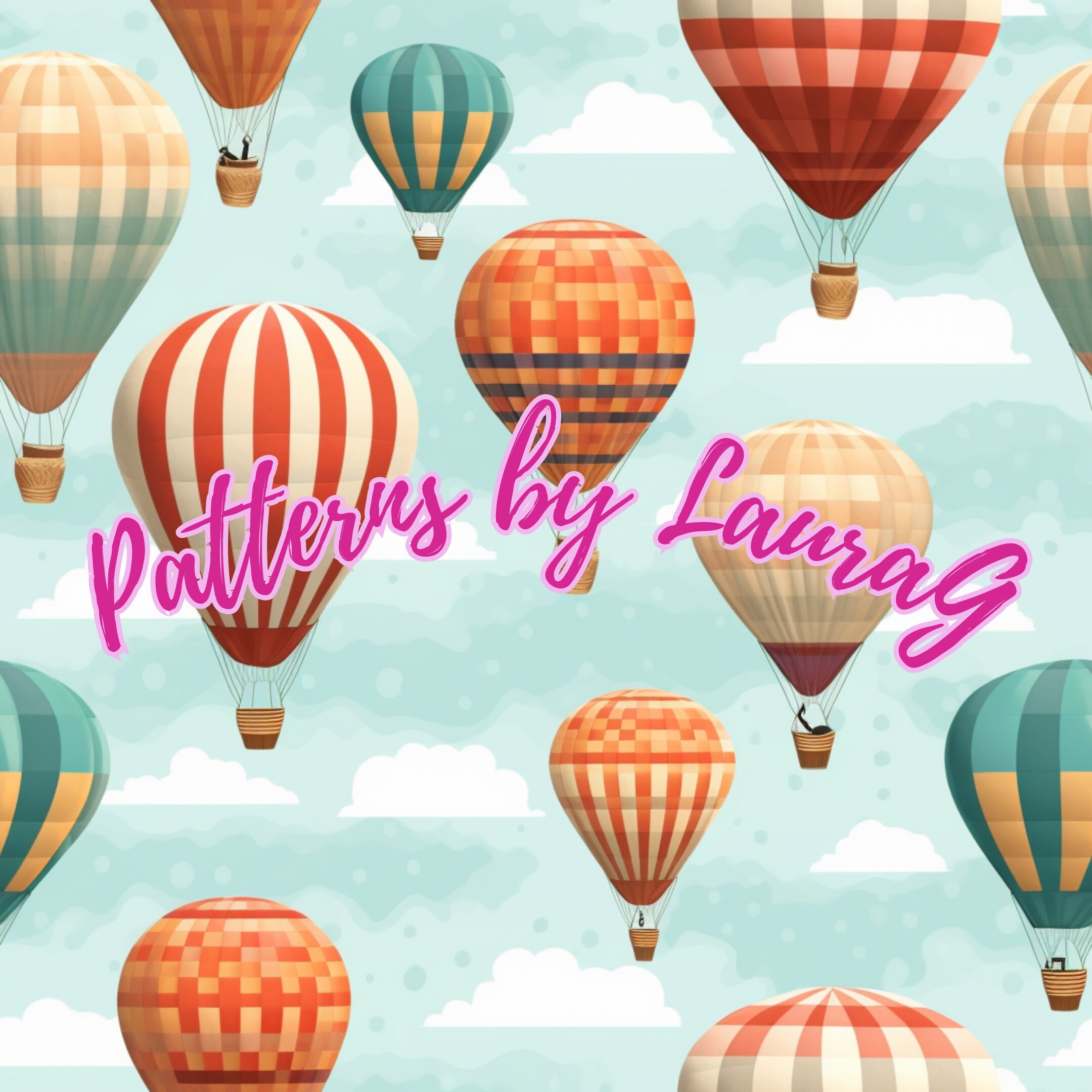 Realistic Hot Air Balloon Digital Paper, Seamless Pattern Flight, Air ...