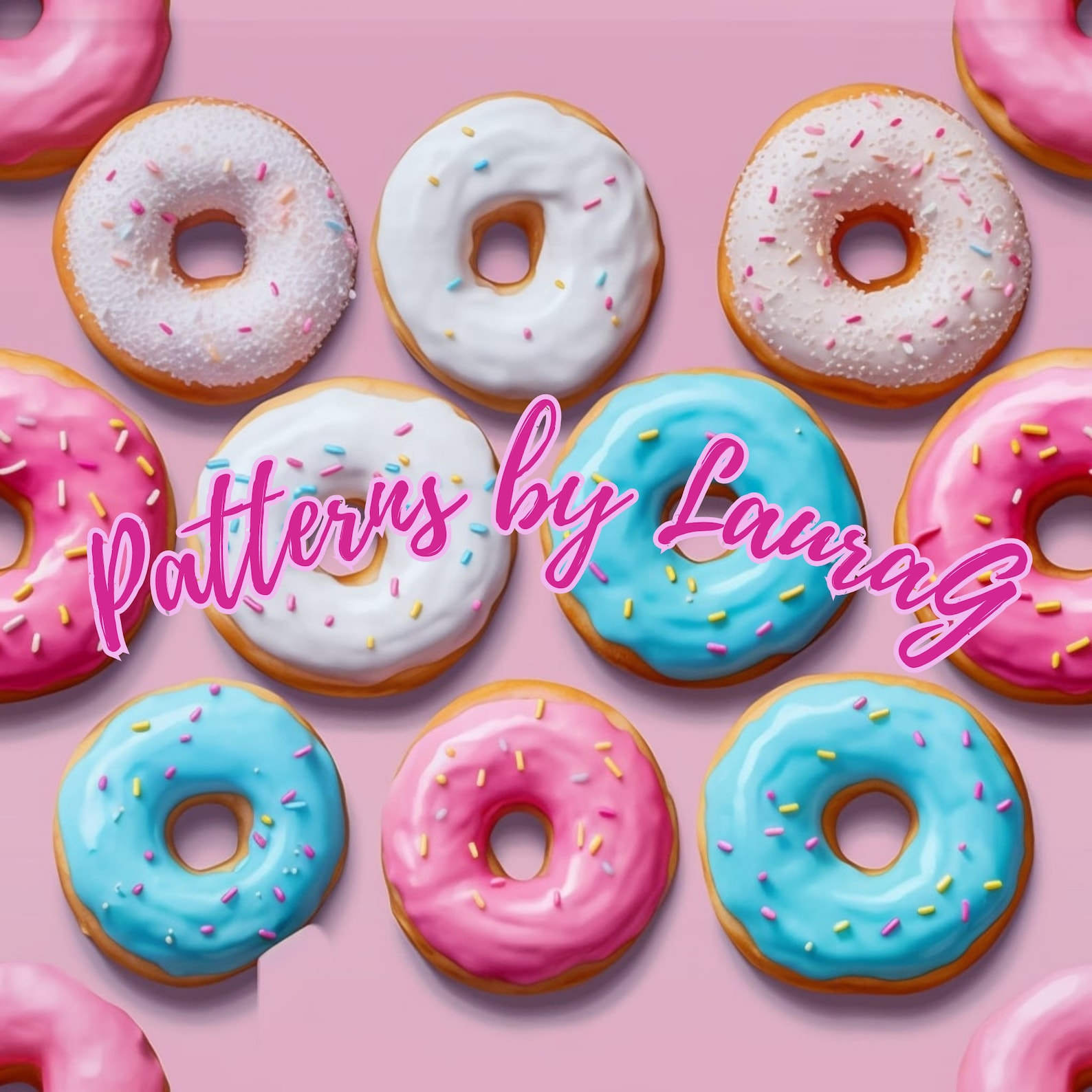 Realistic Donut Seamless Pattern, Children's Food Wallpaper (digital ...