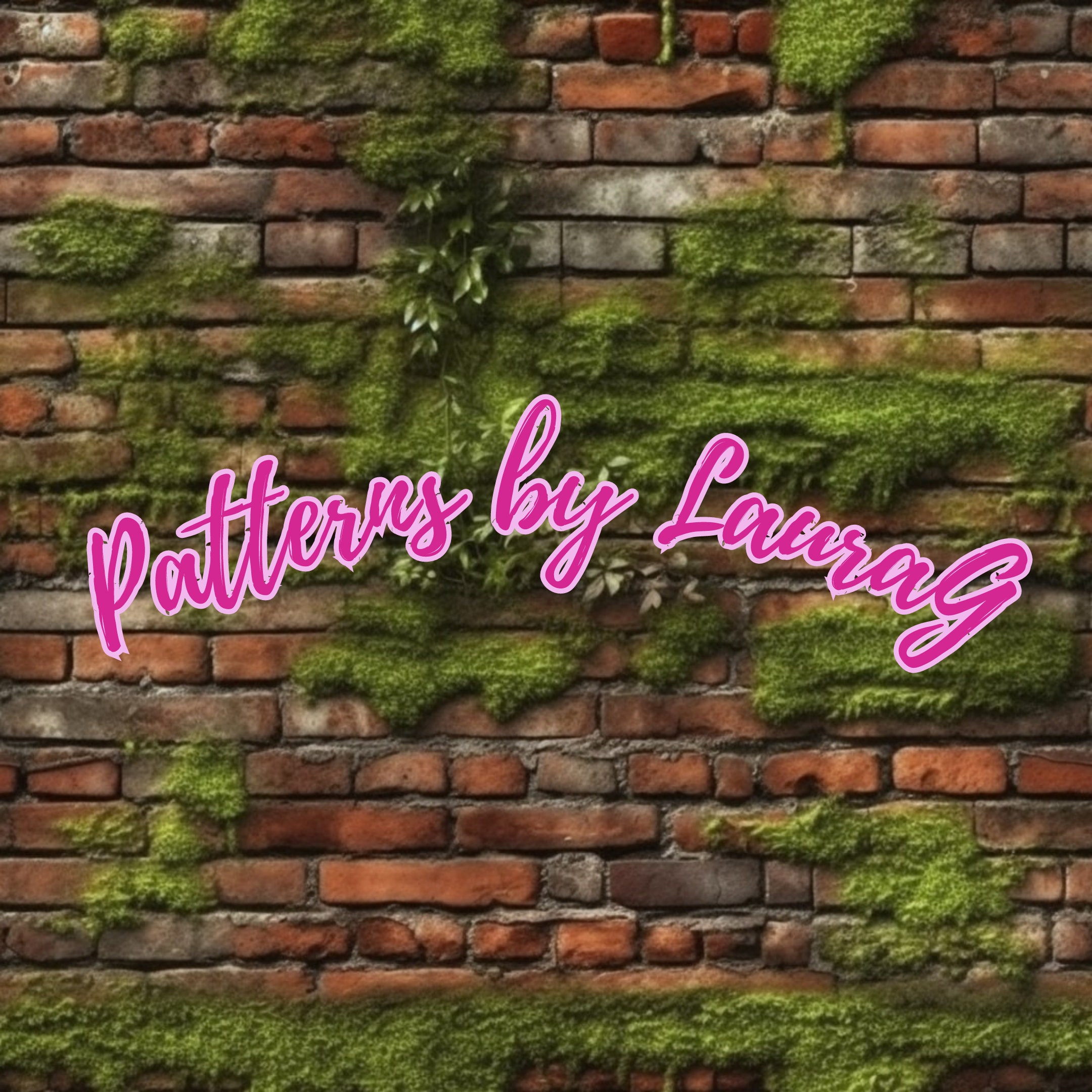 Seamless Pattern Brick Moss, Material Print Digital Paper, Overgrown ...