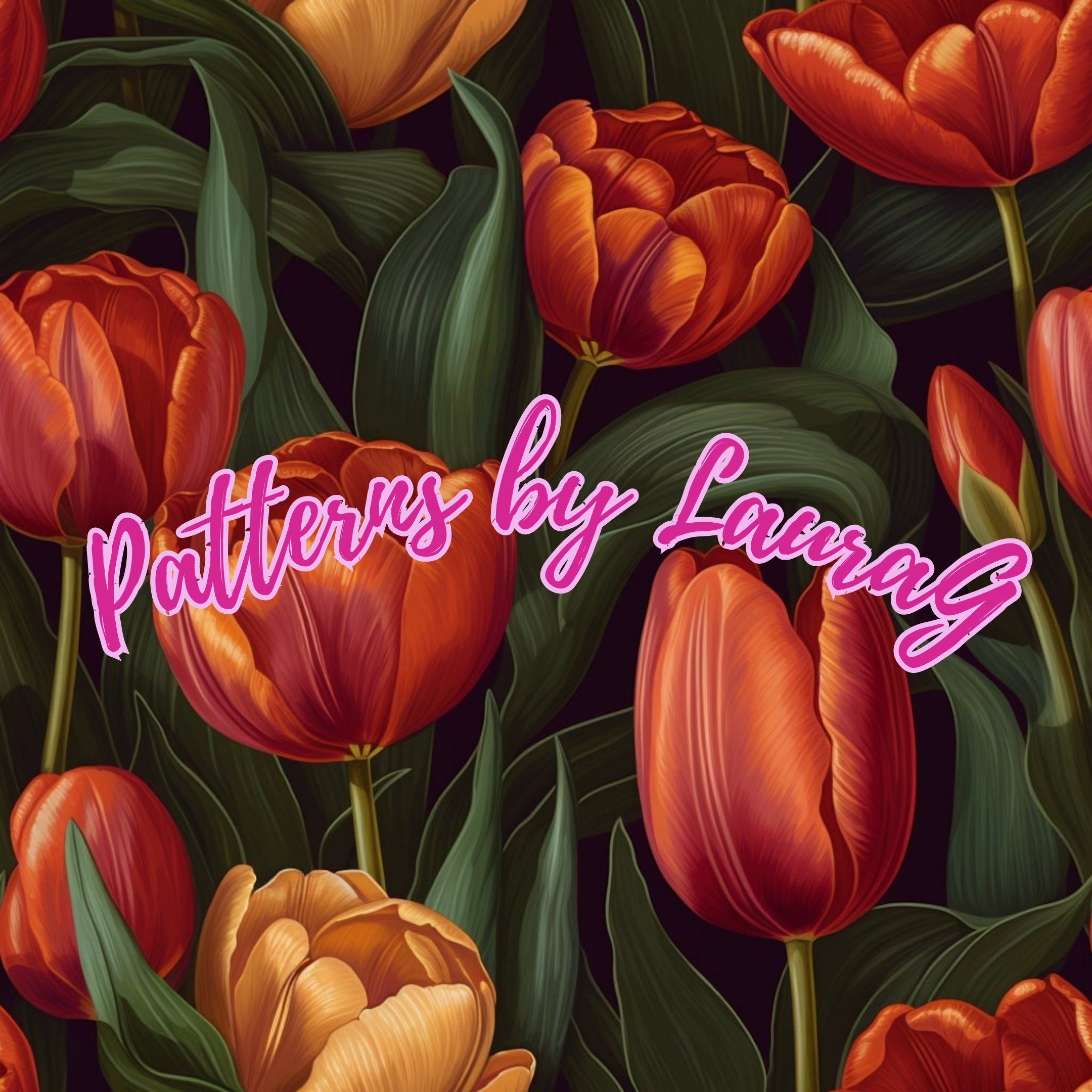 Realistic Tulip Digital Paper, Seamless Pattern Flower Realistic ...