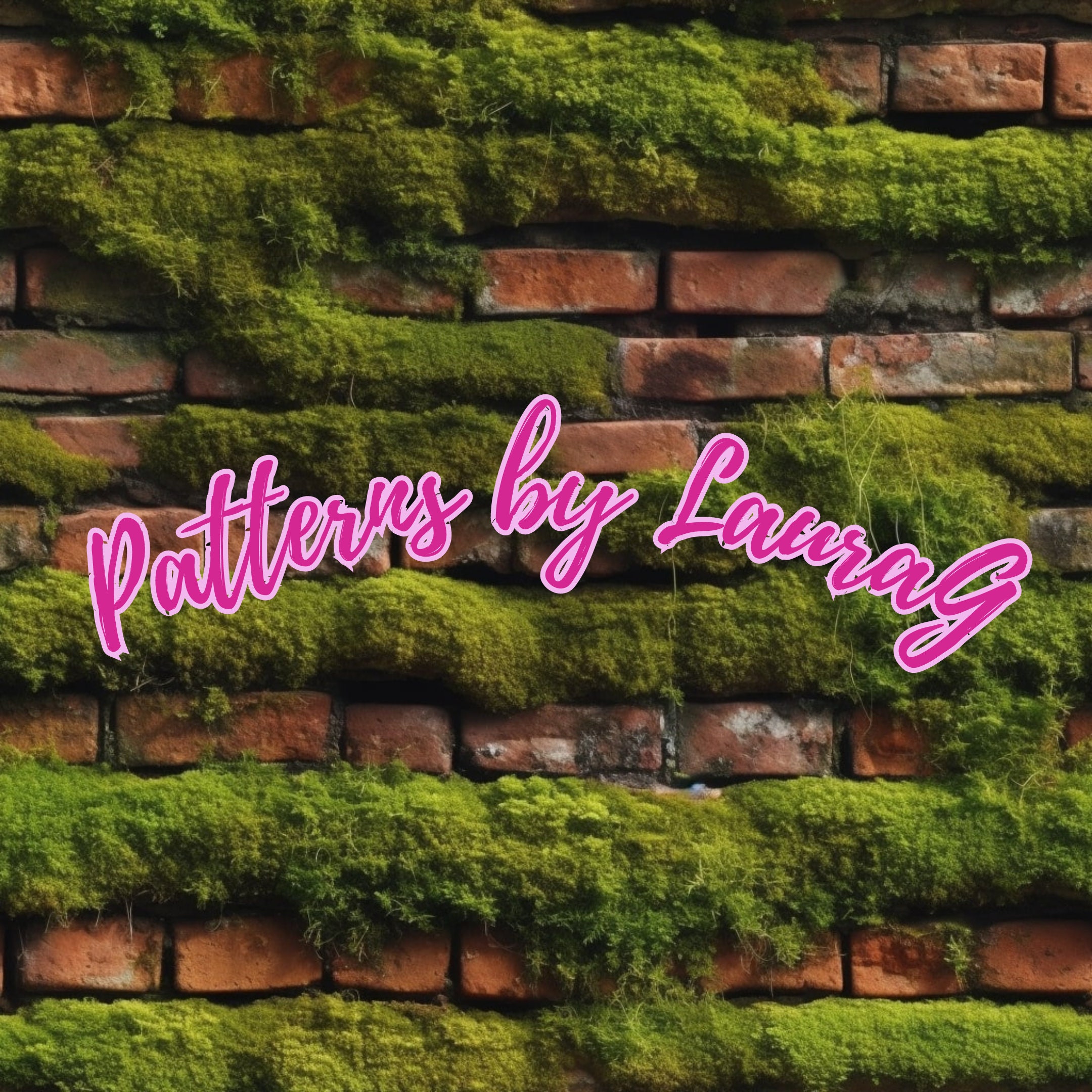 Seamless Pattern Brick Moss, Material Print Digital Paper, Overgrown ...