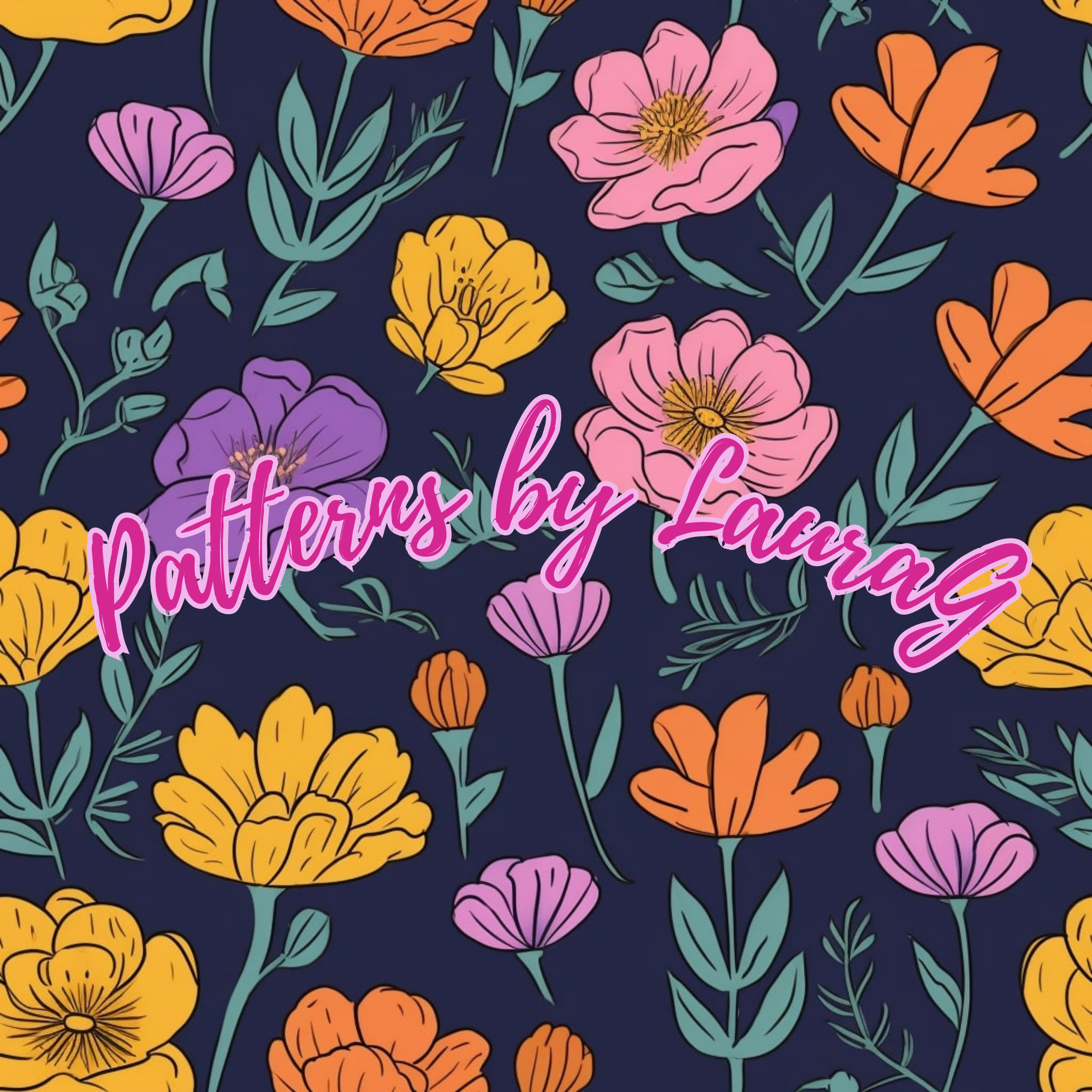 Drawn Floral Digital Paper, Seamless Pattern Flower Drawing, Nature ...