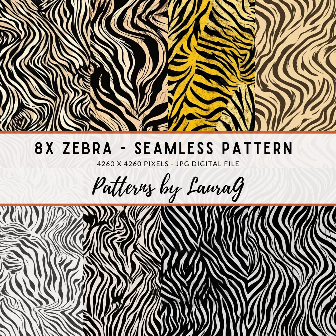 Zebra Digital Paper, Seamless Pattern Horse, Wild Animal Print ...