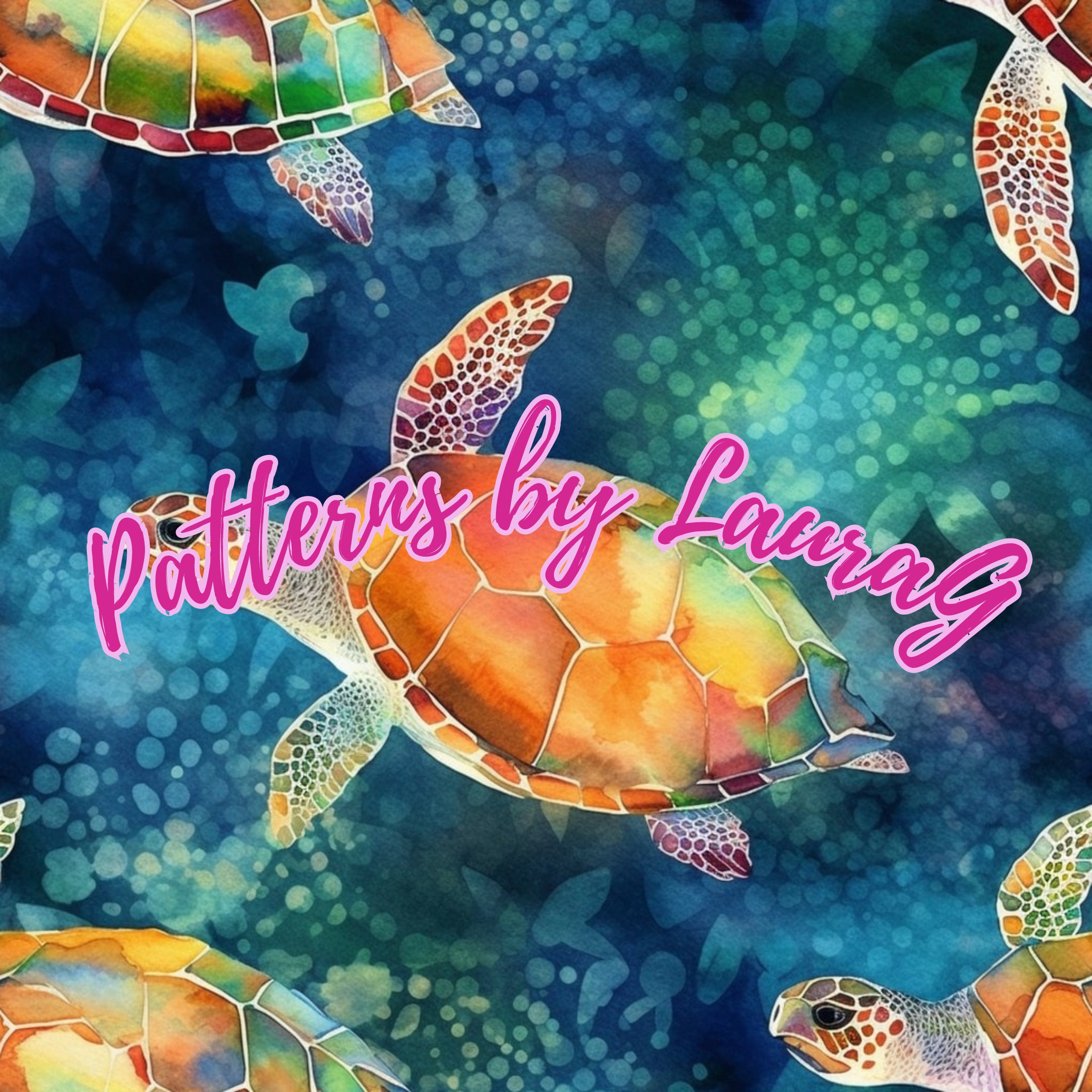 Watercolor Sea Turtle Digital Paper, Seamless Pattern Seaturtles ...