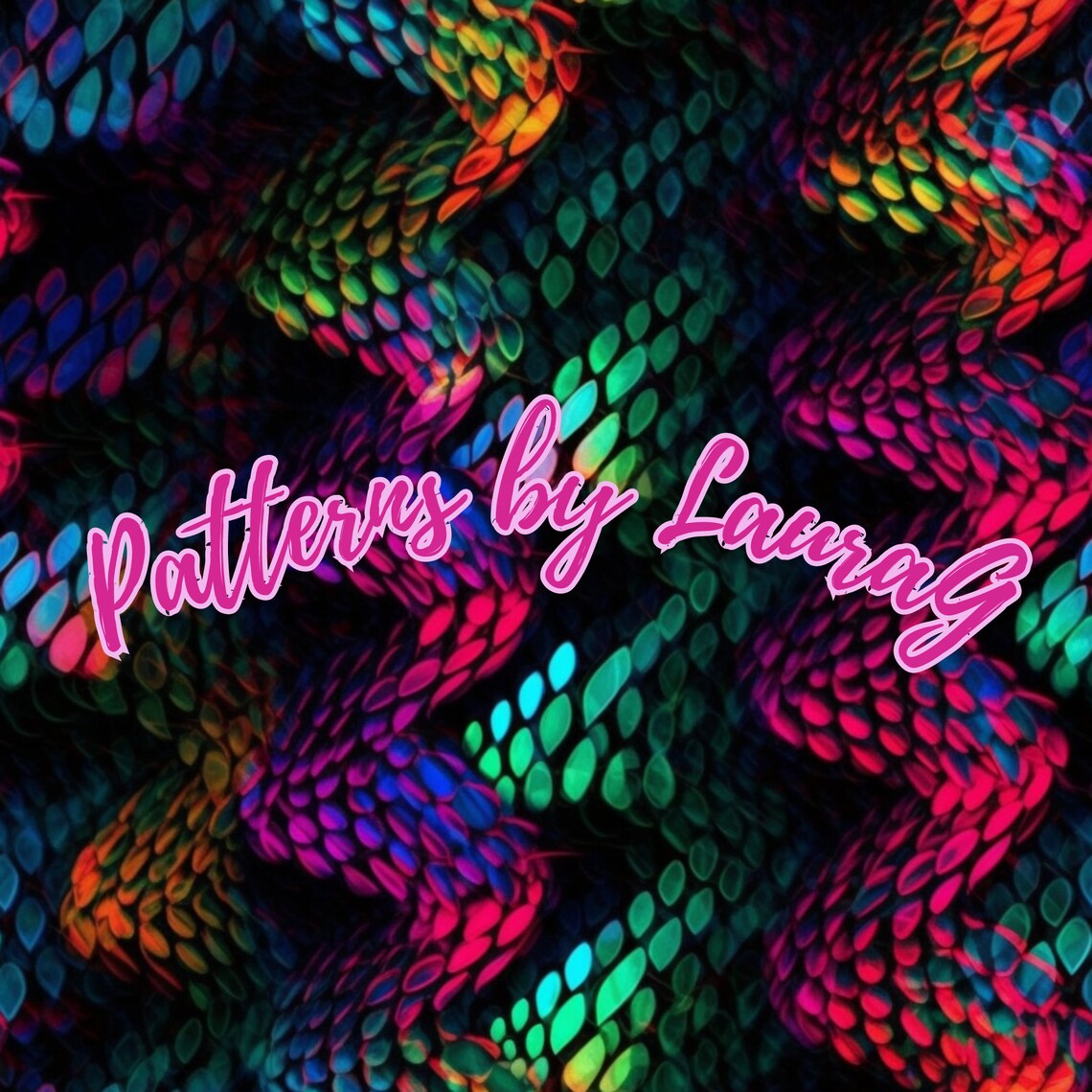 Neon Snake Digital Paper, Seamless Pattern Snakeskin Neon, Animal Print ...