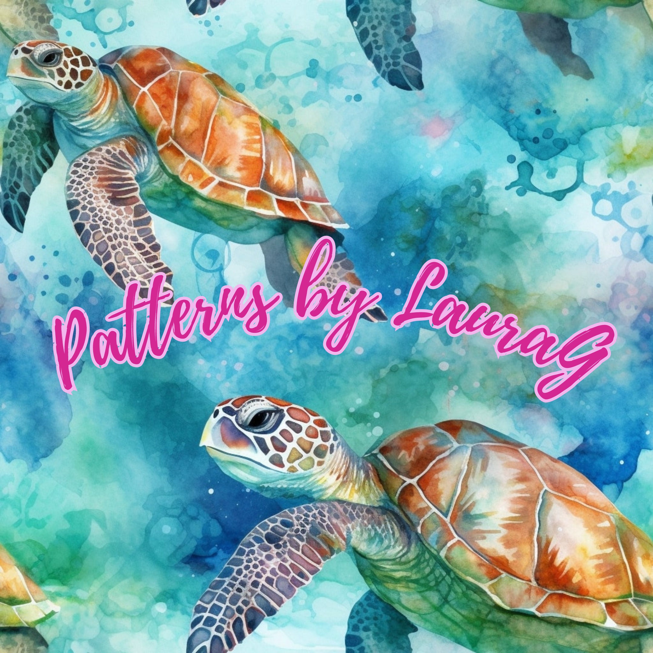 Watercolor Sea Turtle Digital Paper, Seamless Pattern Seaturtles ...
