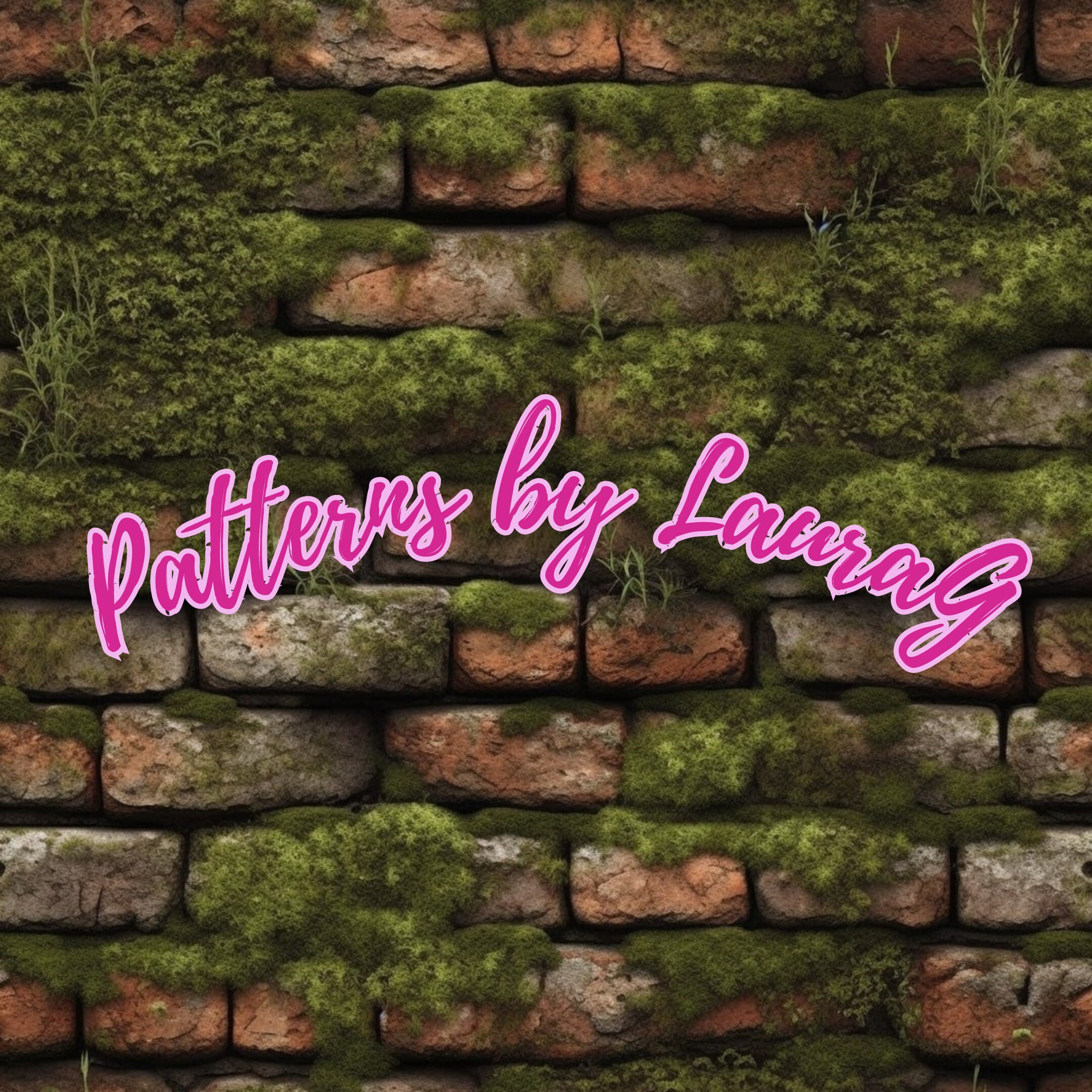 Seamless Pattern Brick Moss, Material Print Digital Paper, Overgrown ...