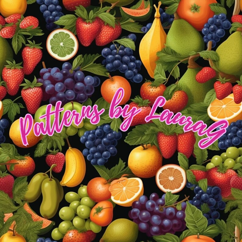 Seamless Pattern Fruit Realistic, Realistic Food Print Digital Paper ...