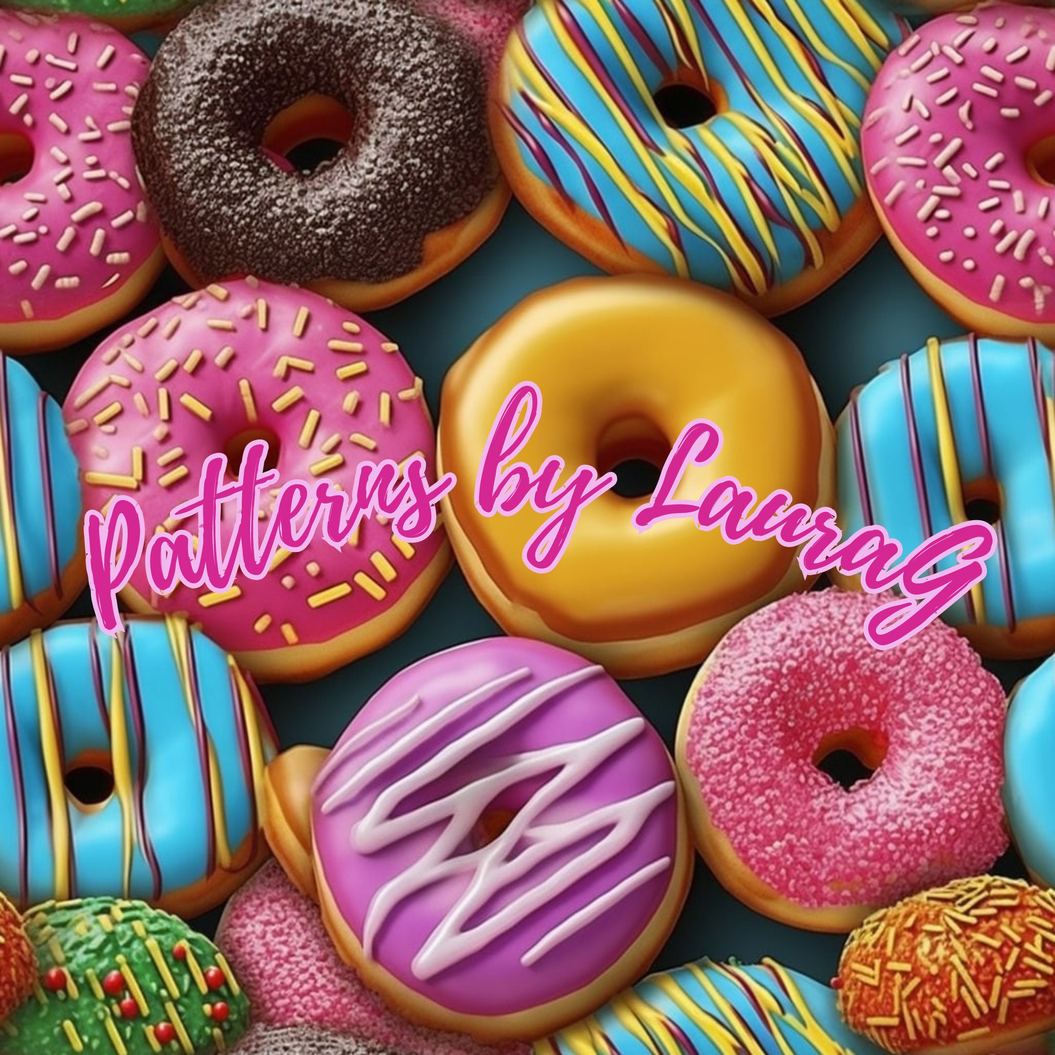 Realistic Donut Digital Paper, Seamless Pattern Donut Realistic, Donut ...