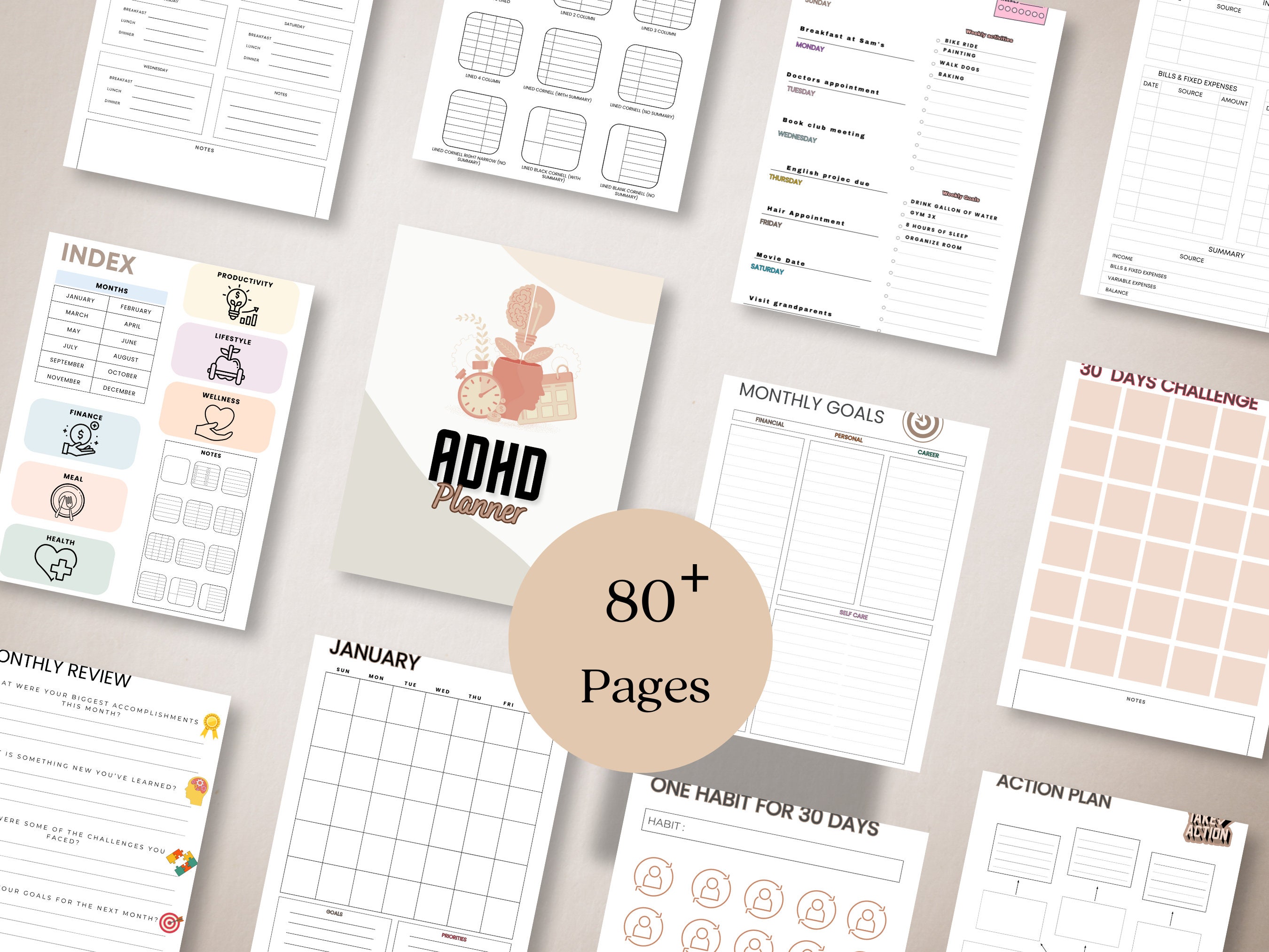 ADHD Digital Planner, ADHD Planner Printable, Planner for Adults, ADHD ...