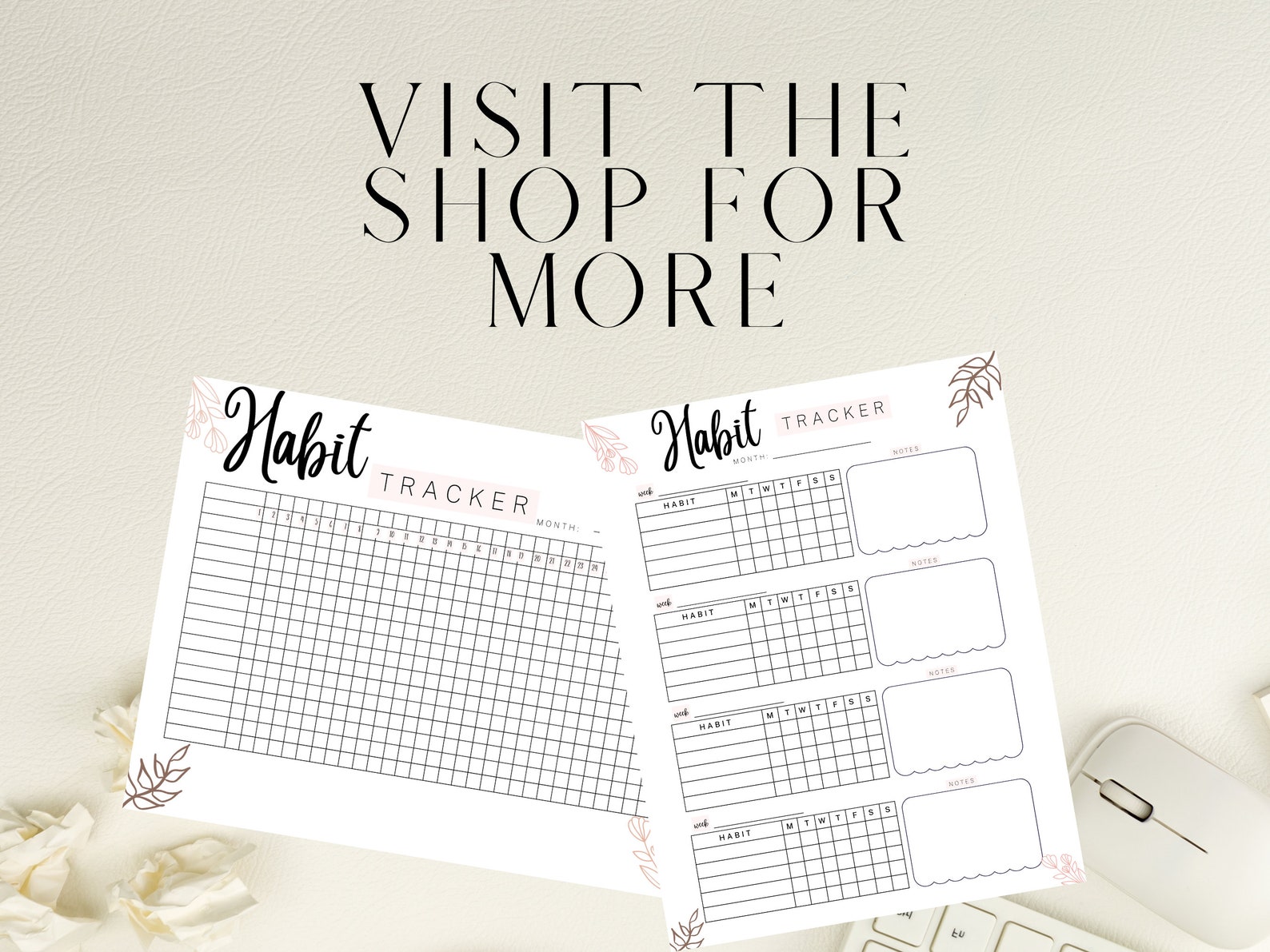 Habit Tracker, Printable Monthly Habit Tracker, Habit Tracker Year ...