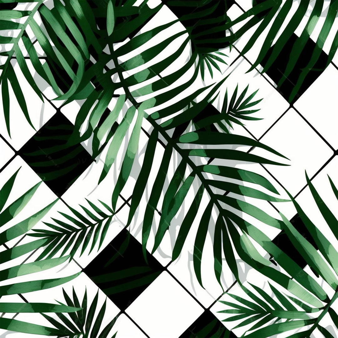 Palm Leaf, Tile Pattern - Etsy