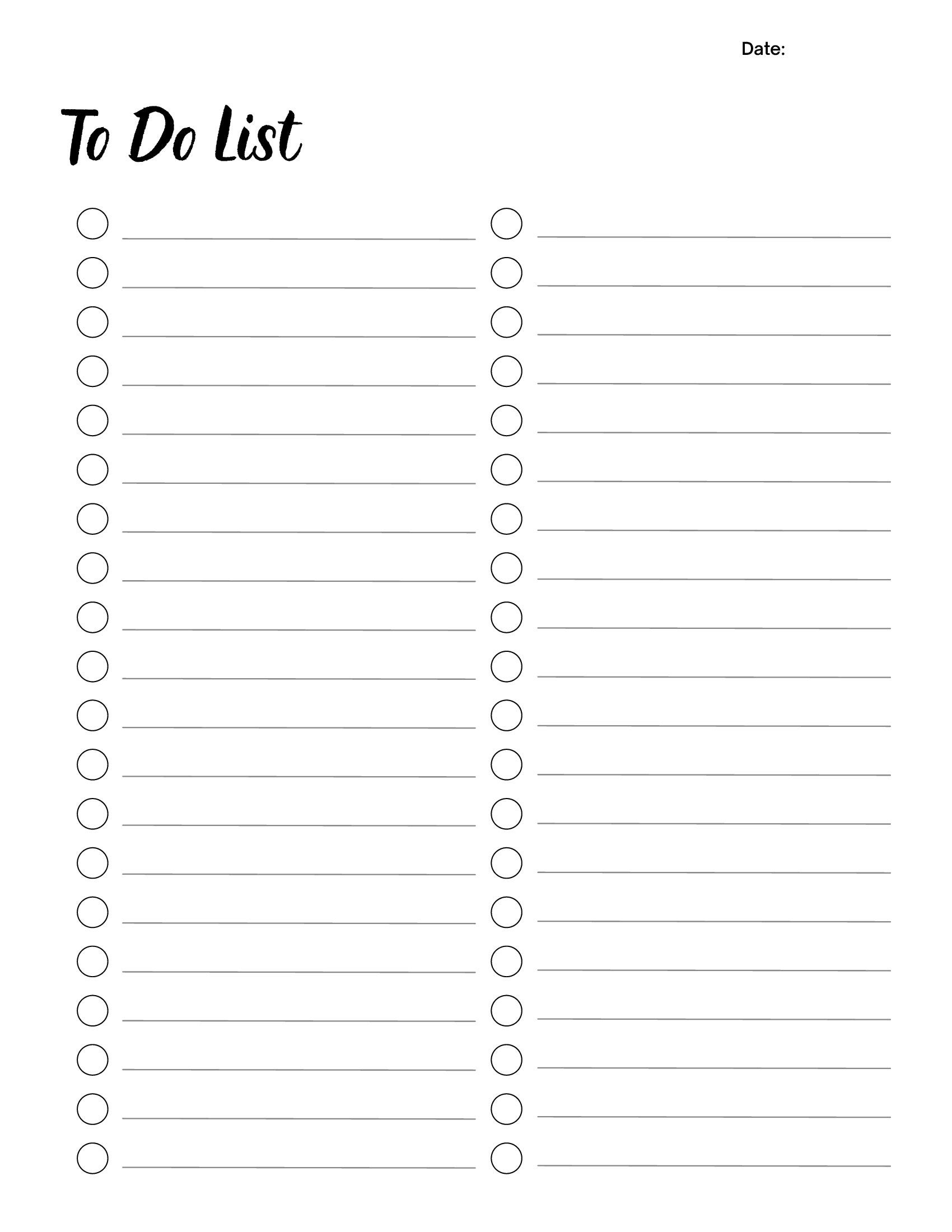 Minimalist to Do List Printable, Simple Task List Template, Printable ...