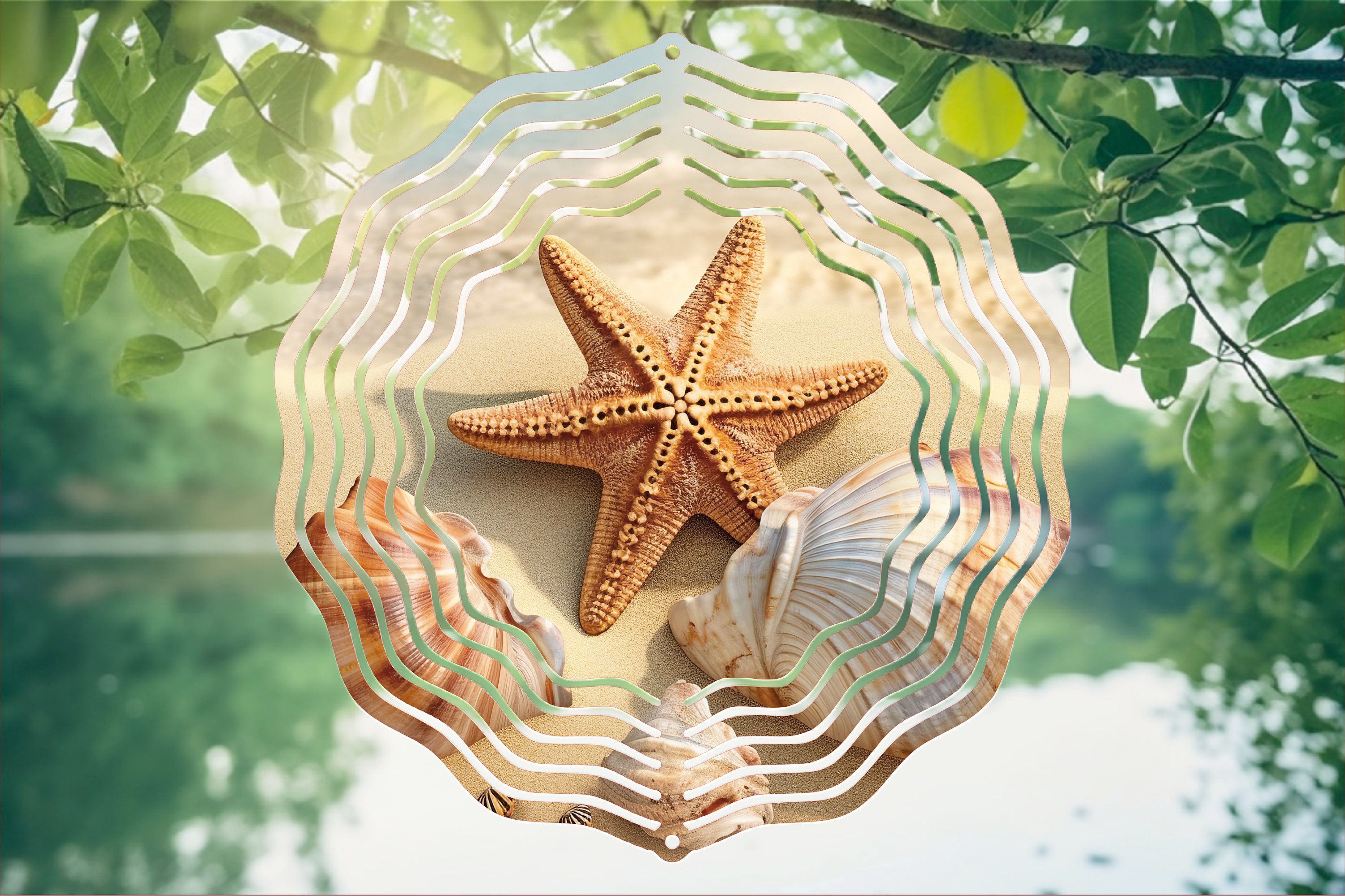 3D Beach Shells Wind Spinner/home & Garden Décor/hanging Art/3d ...