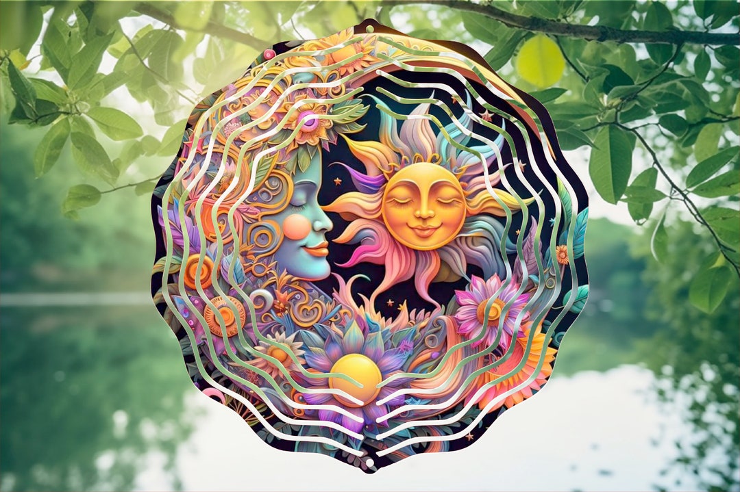Stars and Sun Moon Wind Spinner/home & Garden Décor/hanging - Etsy