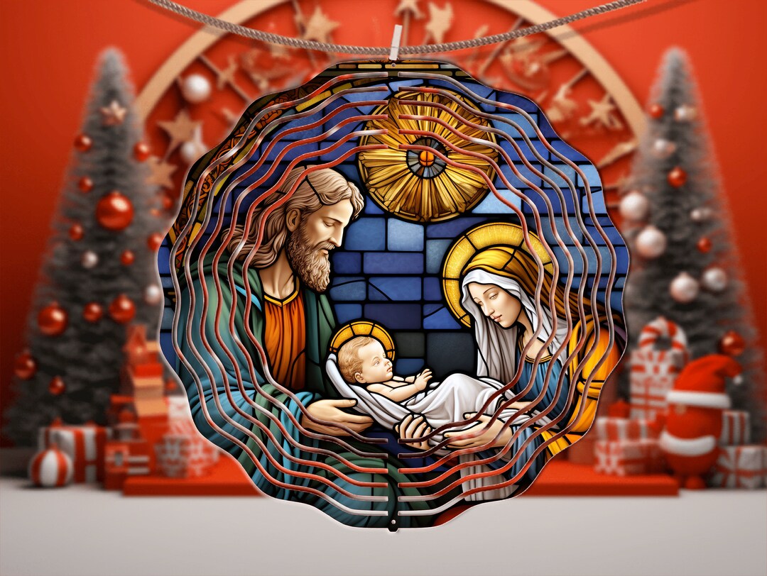 Christmas Nativity Wind Spinner/home & Garden Décor/hanging - Etsy