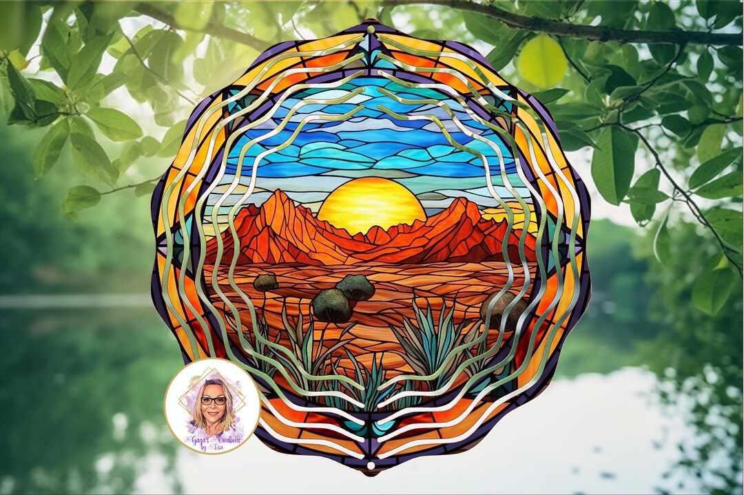 Desert Wind Spinner/home & Garden Décor/hanging Art/3d Spinning ...