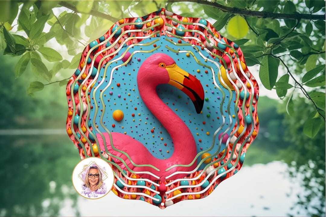 3D Flamingo Wind Spinner/home & Garden Décor/hanging Art/3d Spinning ...