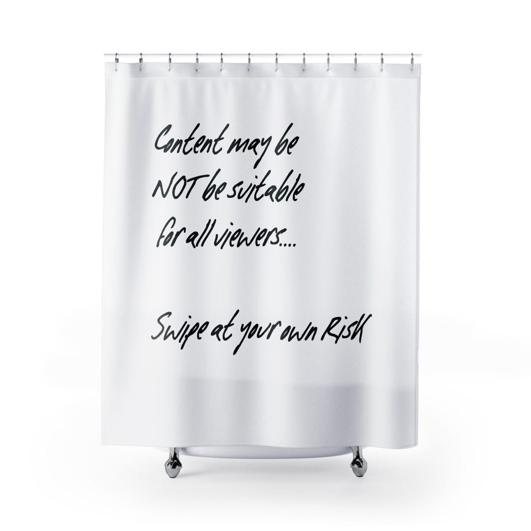Funny Shower Curtain Swipe at Your Own Risk, Bathroom Decor, Unique ...