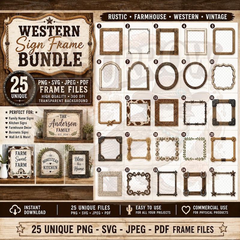 Western Frames Wall Art - Etsy