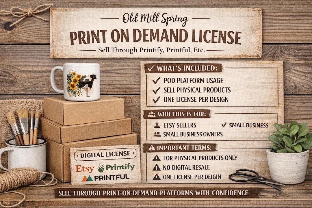 Print on Demand License, Extended Commercial Use for Digital Designs ...