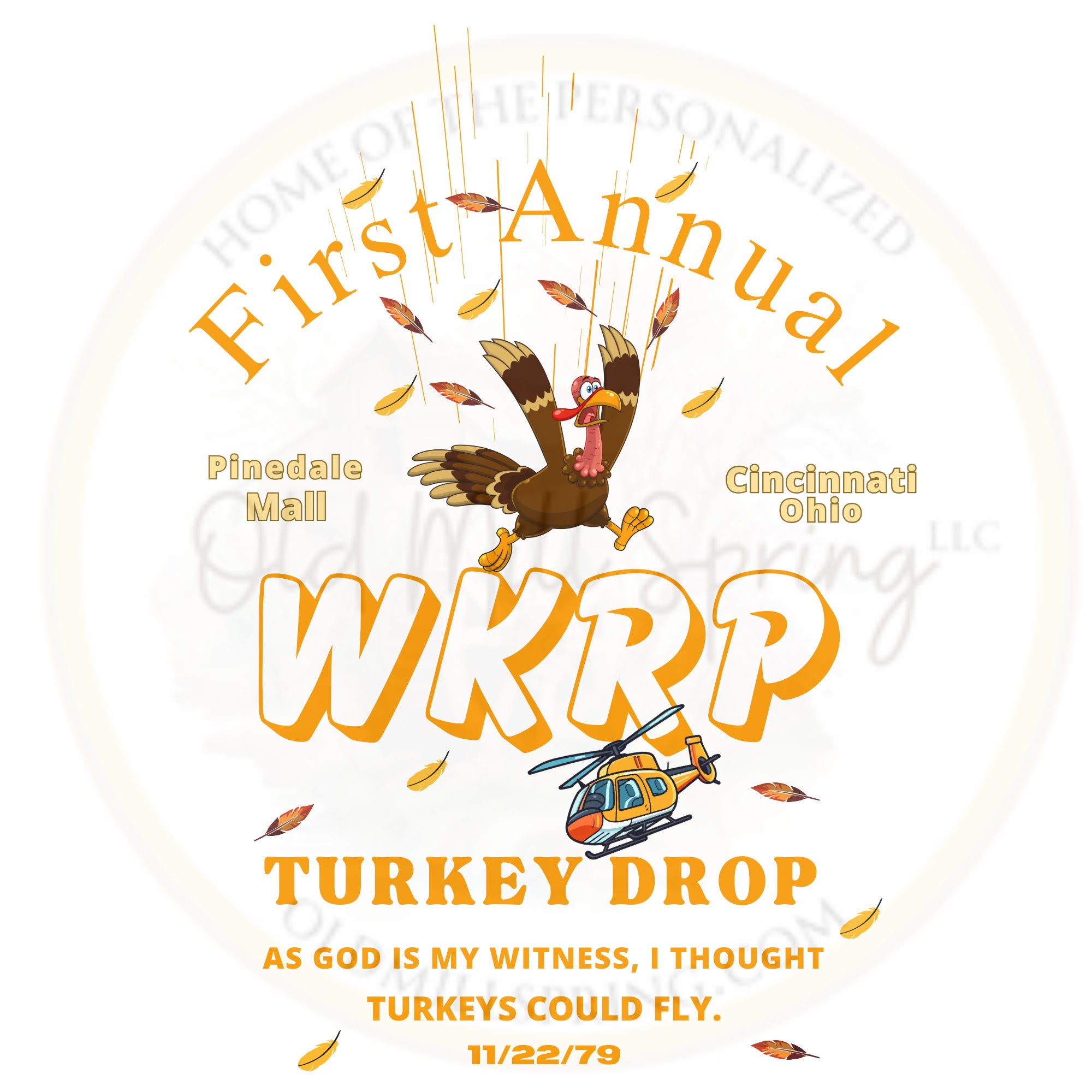 Funny WKRP Turkey Drop PNG File: Thanksgiving Graphic (digital Download ...