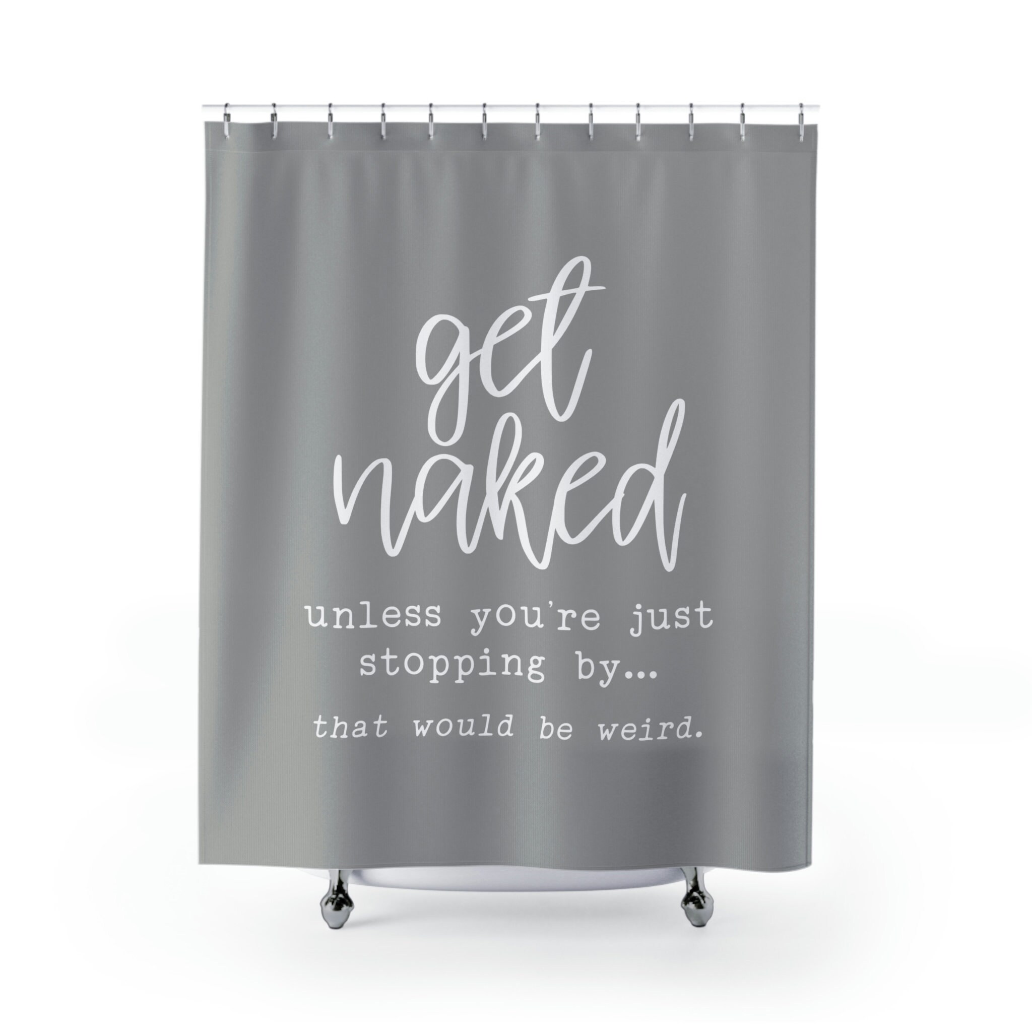Get Naked Shower Curtain Fabric Shower Curtains Funny Bathroom Decor ...