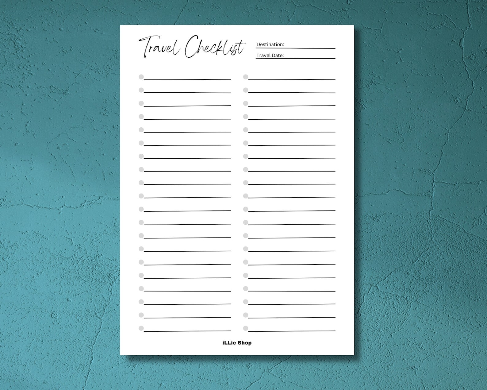 Blank Travel Checklist for Work / Vacation Travel Documents - Etsy