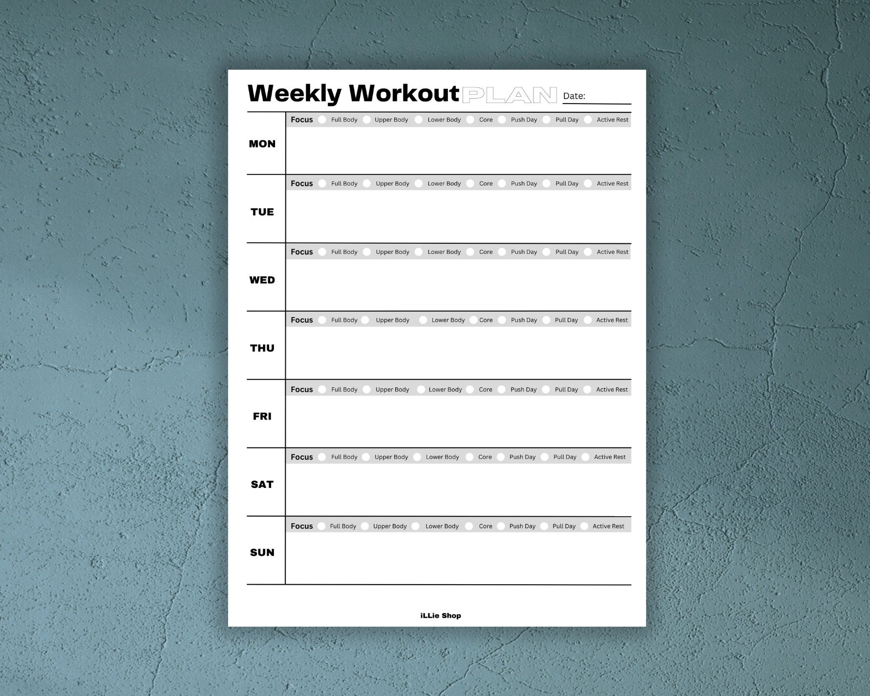 Workout Tracker Printable, Daily Exercise Log, Fitness Planner, Gym ...