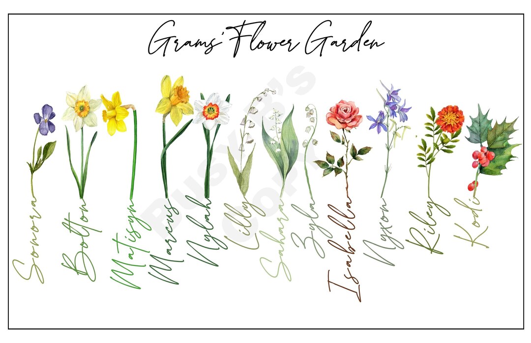 Custom Birth Month Flower Garden - Digital Download - Etsy
