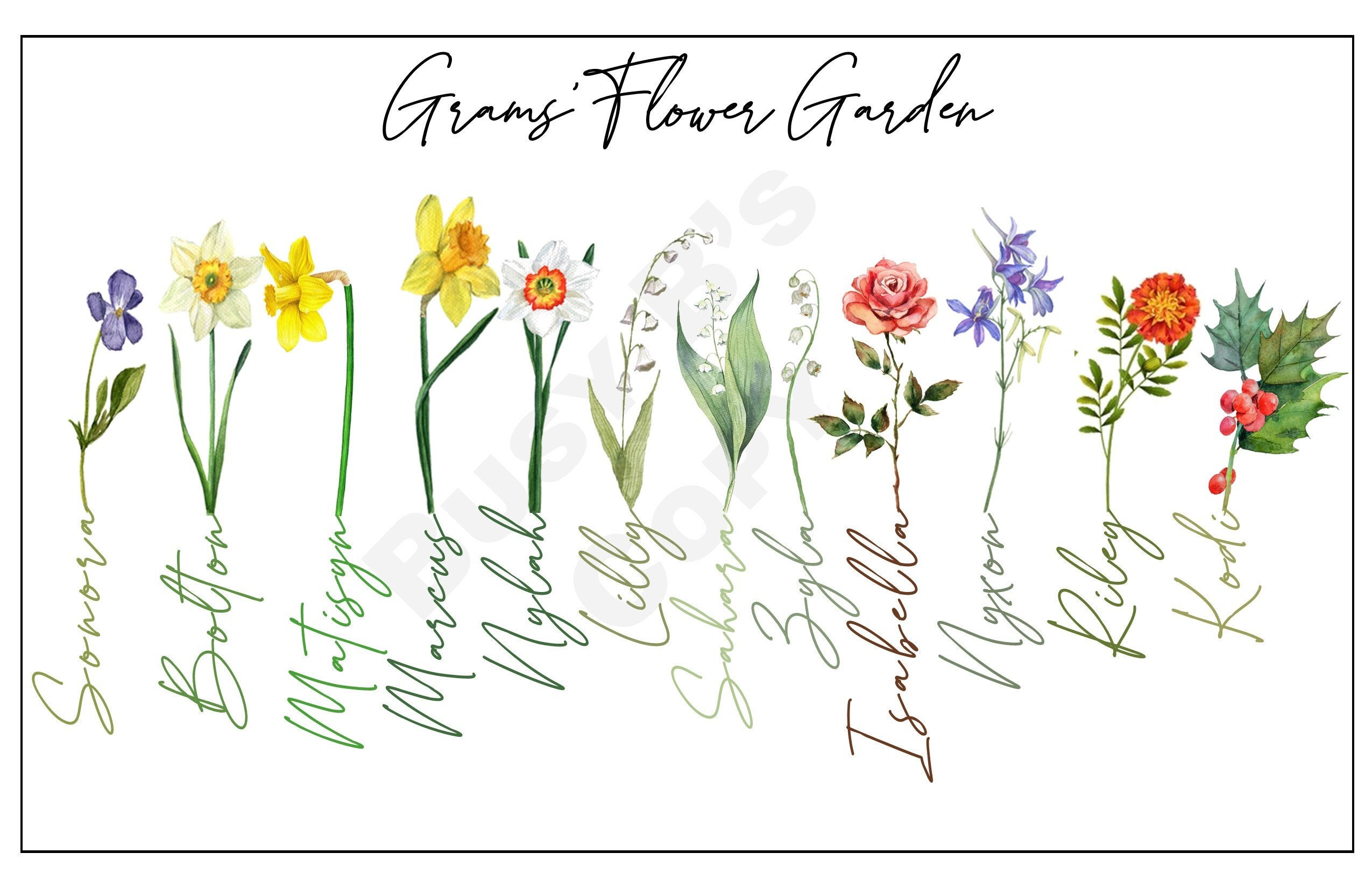Custom Birth Month Flower Garden Digital Download - Etsy