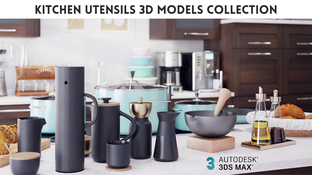 Kitchen Utensils 3d Models Collection - Etsy