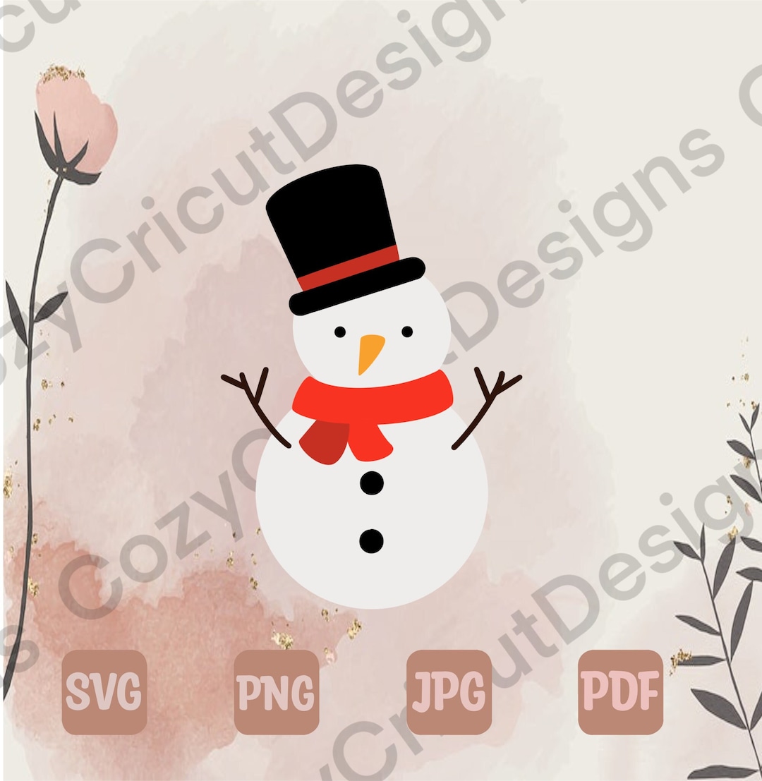 Snowman Svg, Cute Snowman Svg, Winter Svg, Seasonal Svg, Digital ...