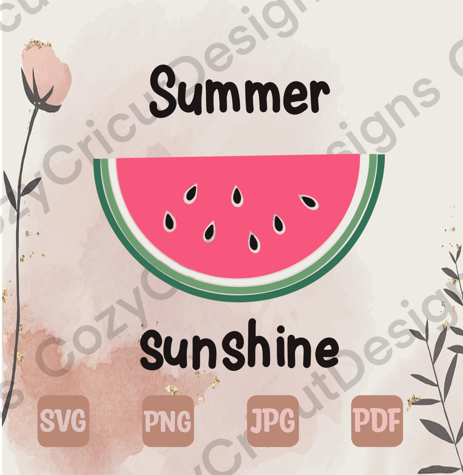 Watermelon SVG, Summer Fruit, Cut SVG File, Layered Watermelon Cut File ...