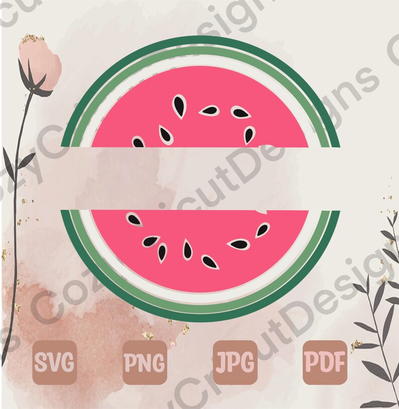 Watermelon SVG, Summer Fruit, Watermelon Monogram, Layered Watermelon ...