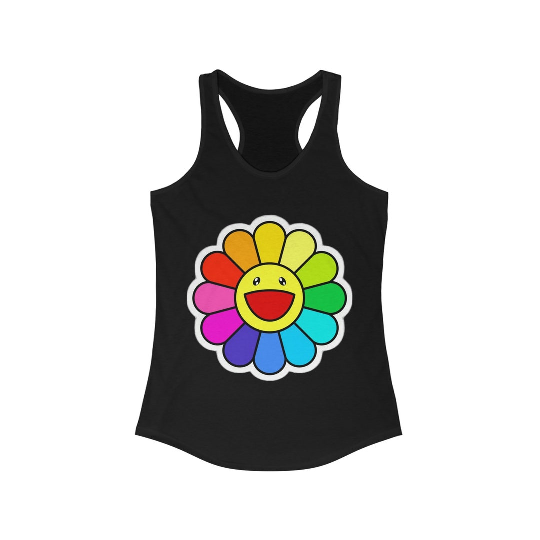 Rainbow Flower Tank Top Tank Tops For Woman Etsy