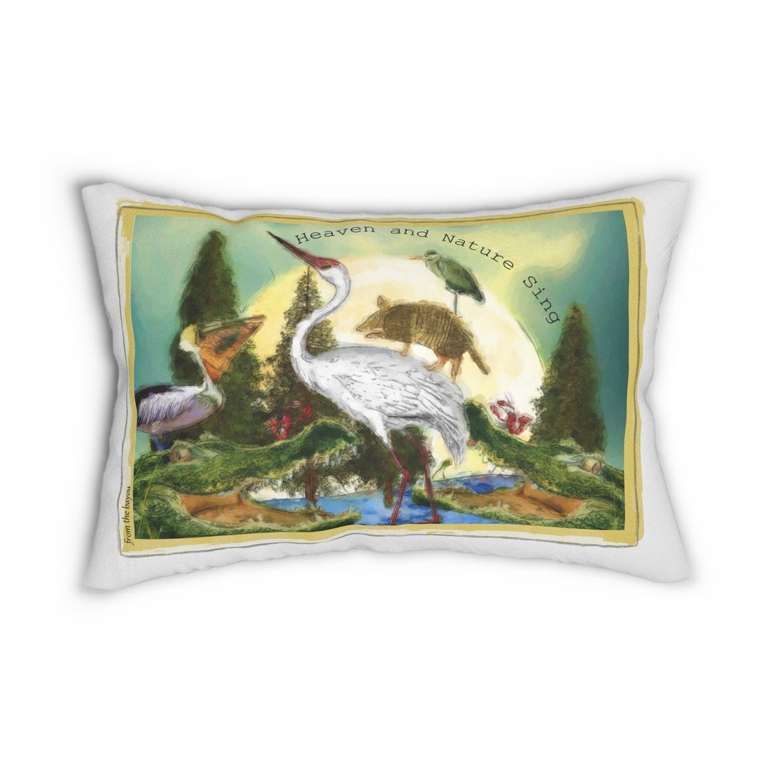 Let Heaven and Nature Sing Pillow-unique Lumbar Xmas Pillow-the Bayou ...