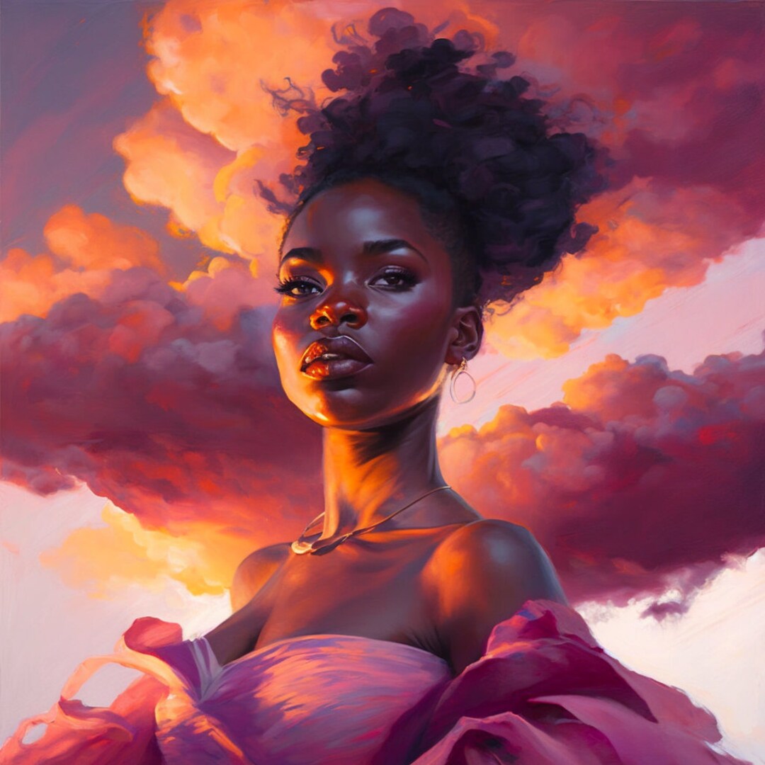 Bold Black Woman: AI Art Abstract Women Art Print African - Etsy