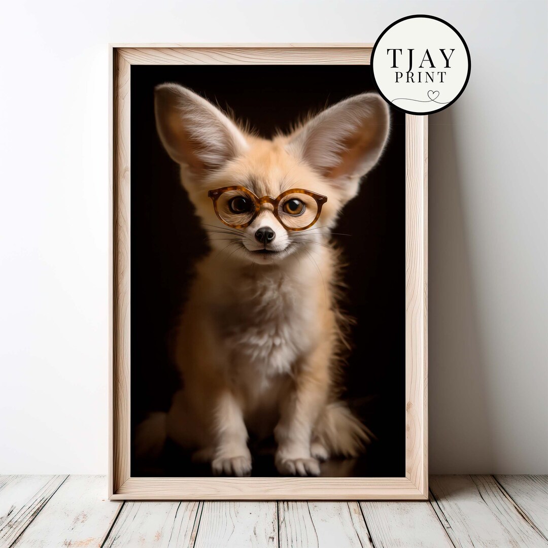 Cute Desert Fox Wearing Glasses Digital Download Decorative Beautiful ...