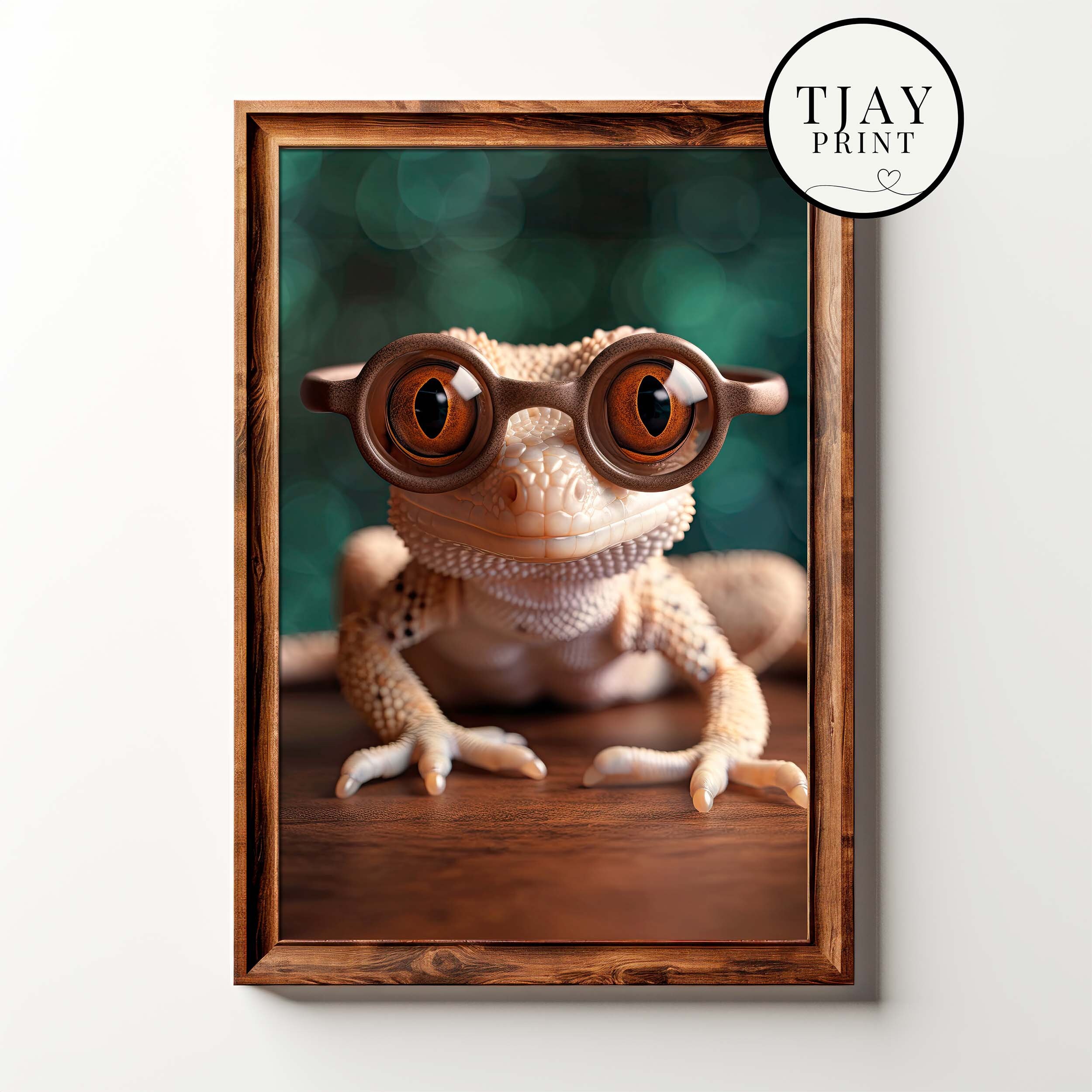 Cute Gecko With Glasses Digital Download Decorative - Etsy