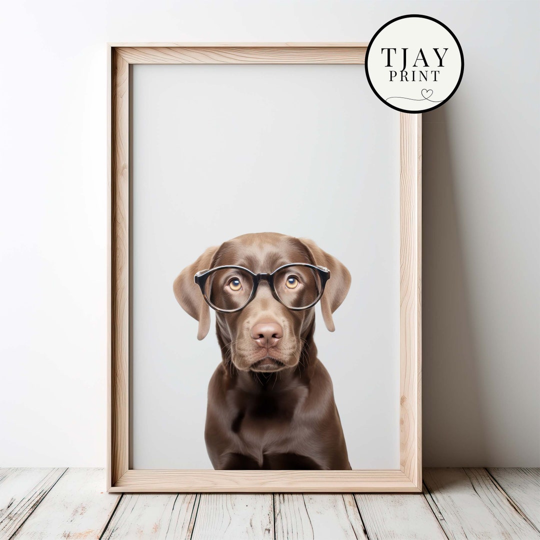 Funny Brown Lab Wearing Glasses Digital Download Decorative Beautiful ...